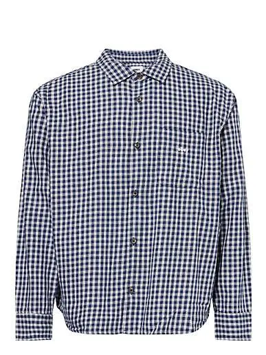 Obey Check-pattern Logo-embroidered Cotton Shirt - Navy Mutli