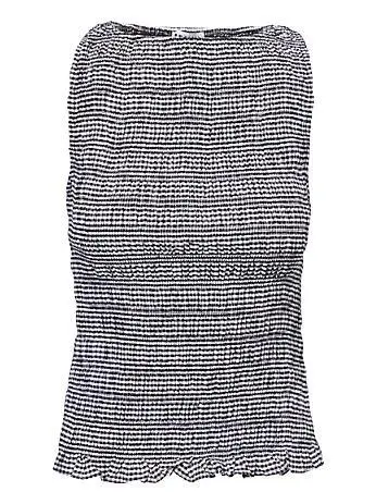 AMY LYNN Sonya Gingham Cotton-poplin Top - Black