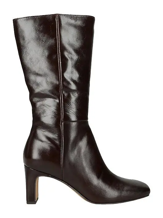 Dolce Vita Riggs Patent-leather Heeled Mid-calf Boots - Brown
