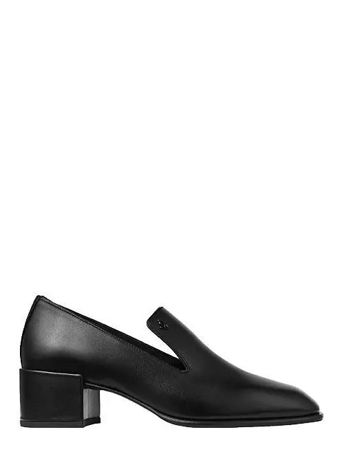 JIMMY CHOO Eliot Leather Heeled Loafers - Black