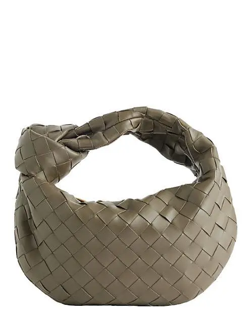 Bottega Veneta Mini Jodie Leather Hobo Bag - Cypress-gold