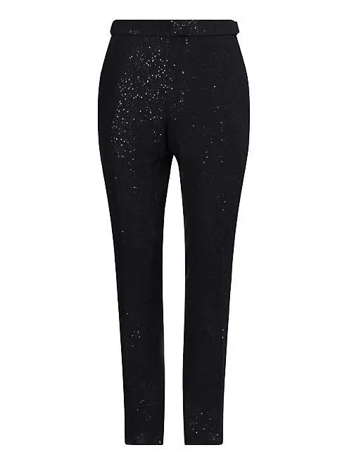 TOM FORD Sequin Straight-leg Wool-blend Trousers - Black