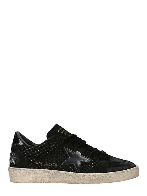 Golden Goose Ball Star Mesh And Suede Low-top Trainers - Black