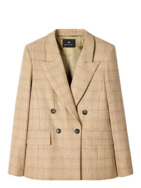 Paul Smith Stone Check Double-breasted Blazer - Brown