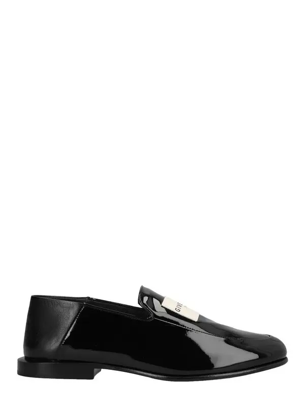 Givenchy Label Leather Loafers - Black