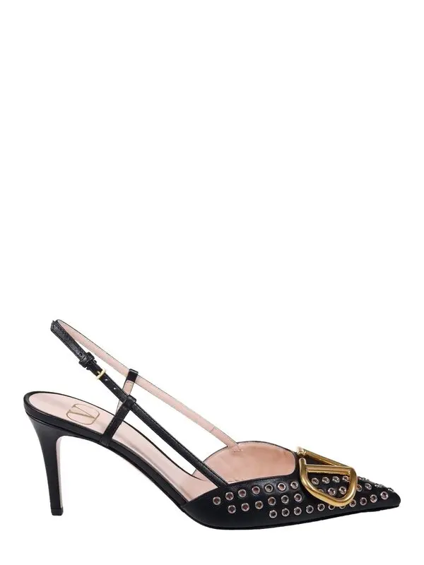 Valentino Garavani Vlogo Signature Leather Pumps - Black