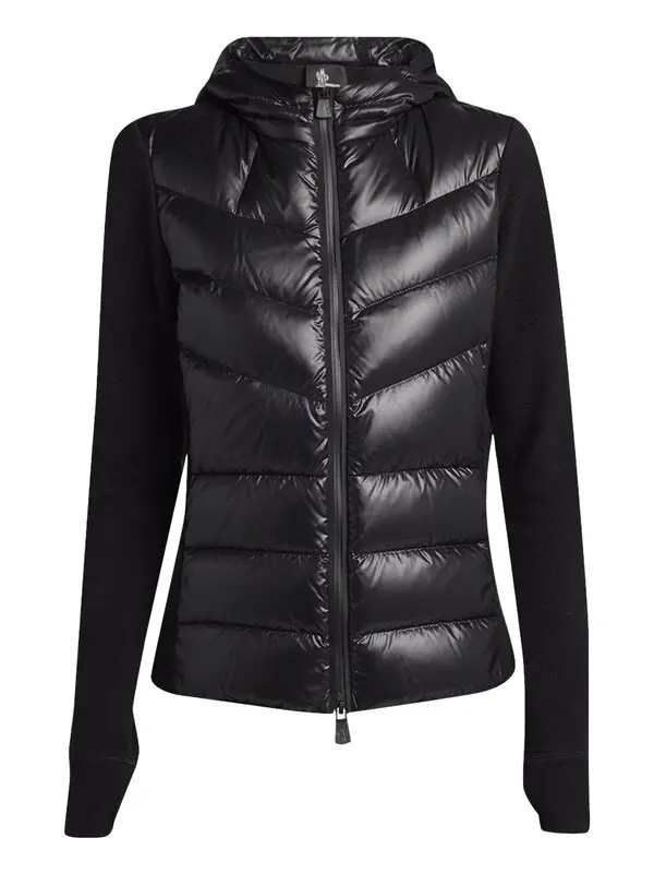 Moncler Padded Zip-up Hoodie Cardigan - Black