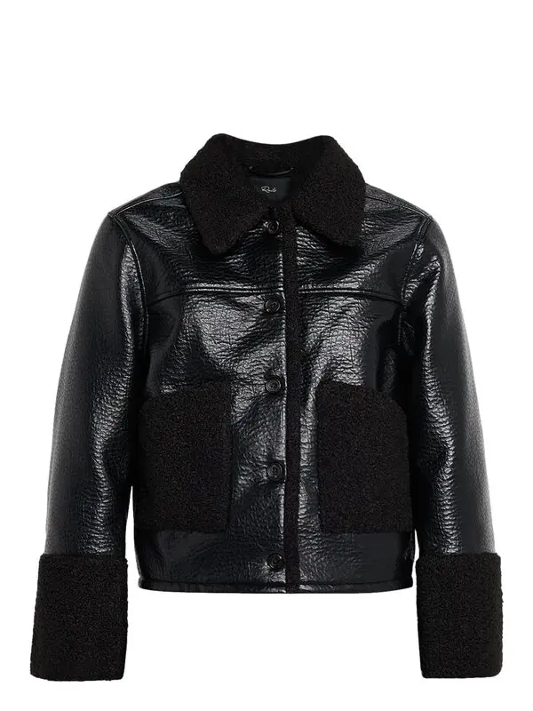Rails Dria Faux Leather Bomber Jacket - Black Shea