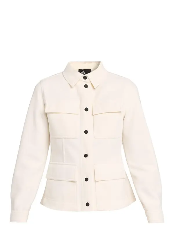 Moncler Interlock Knit Top Jacket - Cream