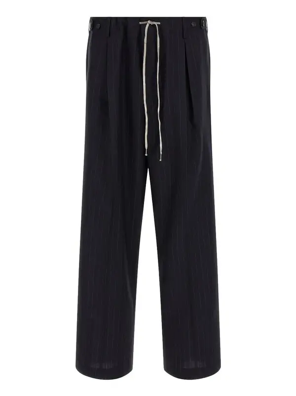 MAISON MARGIELA Pinstripe Wool Trousers - Blue