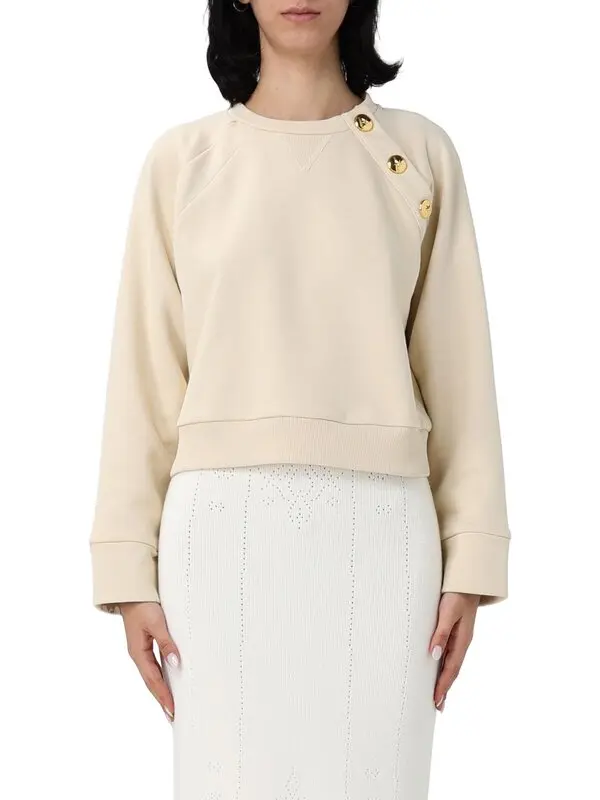 Pinko Button Detailed Sweatshirt - Sand