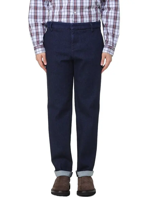 DONDUP Straight Leg Pants - Navy