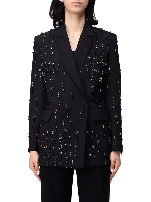 Pinko Embellished Double Breasted Jacket - Black