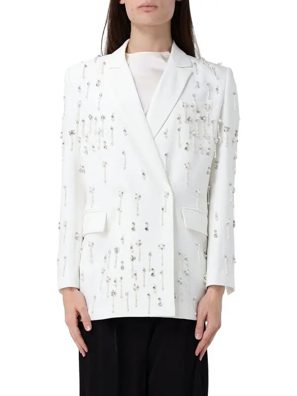 Pinko Embellished Double Breasted Jacket - White