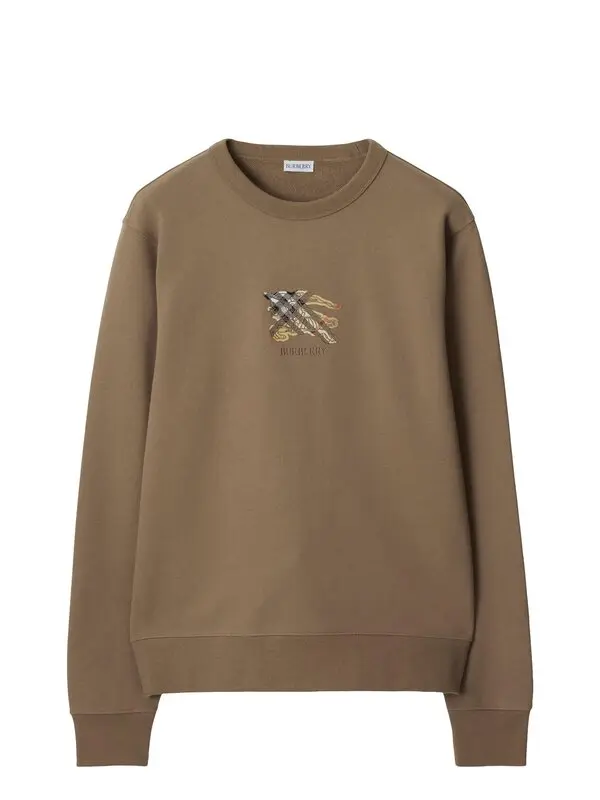 Burberry Cotton Ekd Check Slim Sweatshirt - Brown