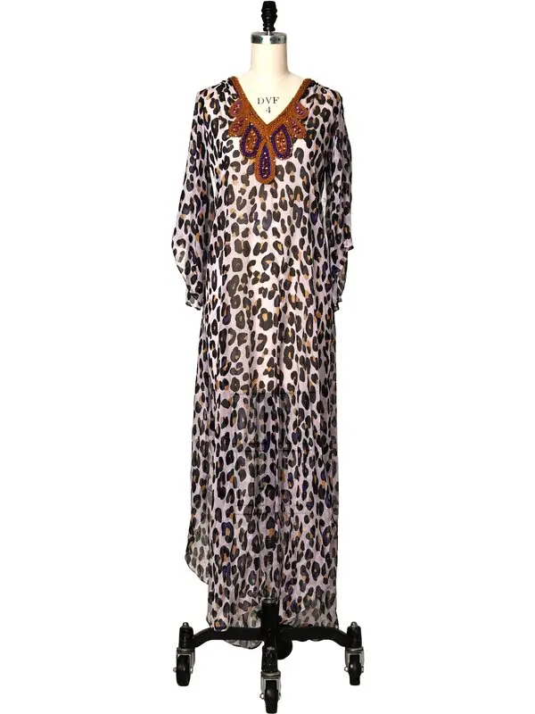TROVE Caftan Cloudwalk Dvf Vintage - Leopard323
