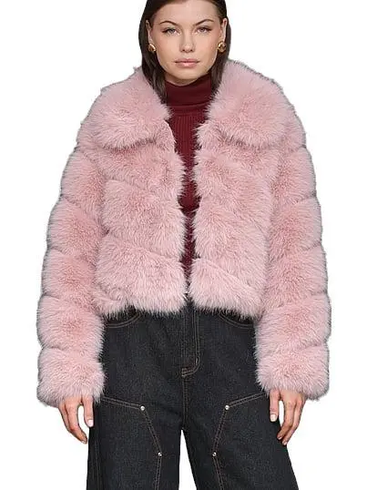 Victoria's Secret Avec Les Filles Luxe Faux-fur Paneled Coat - Pink