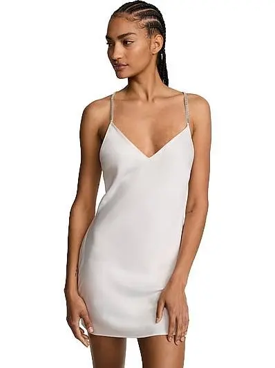 Victoria's Secret Very Sexy Crystal Bow Mini Slip - White,ivory