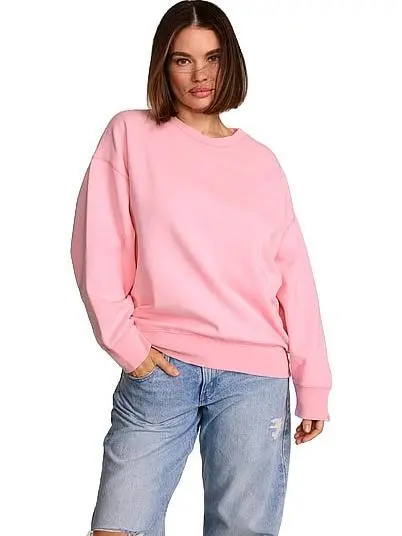 Victoria's Secret Angel Essentials Effortless Fleece Crewneck Sweatshirt - Pink