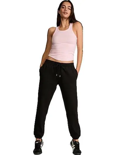 Victoria's Secret Angel Essentials Iconic Fleece Relaxed Jogger Sweatpant - Black