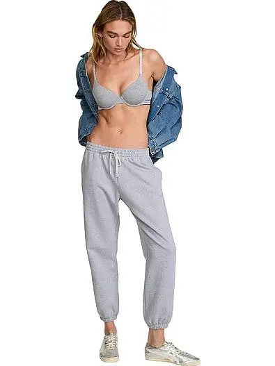 Victoria's Secret Angel Essentials Iconic Fleece Relaxed Jogger Sweatpant - Grey