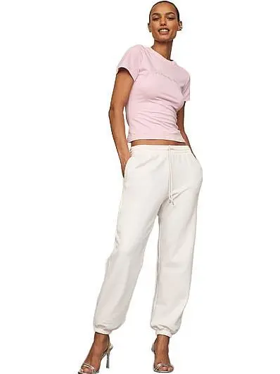 Victoria's Secret Angel Essentials Off-duty Fleece Jogger - White,ivory