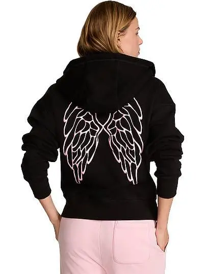 Victoria's Secret Classic Fleece Full-zip Hoodie - Black