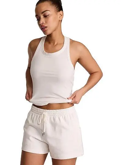 Victoria's Secret Angel Essentials Off-duty Terry Lounge Shorts - White,ivory