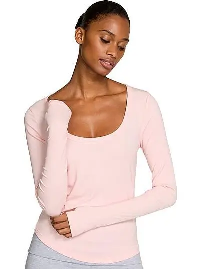 Victoria's Secret Vs Iconic Rib Long-sleeve Tee - Pink
