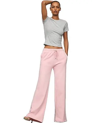 Victoria's Secret Angel Essentials Effortless Fleece Wide-leg Sweatpant - Pink