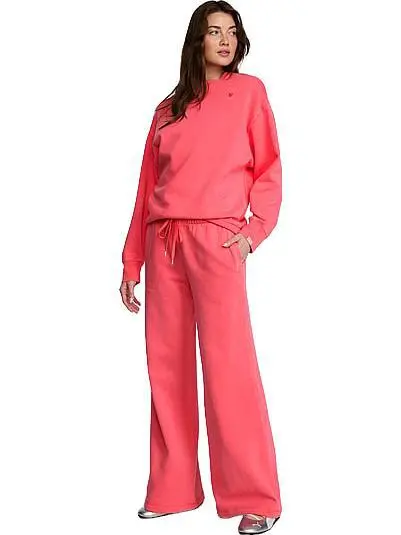 Victoria's Secret Angel Essentials Effortless Fleece Wide-leg Sweatpant - Pink