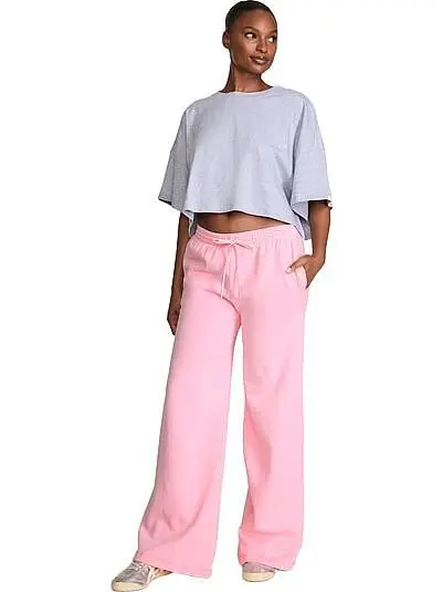 Victoria's Secret Angel Essentials Fleece Wide-leg Sweatpant - Pink