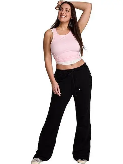 Victoria's Secret Angel Essentials Off-duty Terry Flare Sweatpant - Black