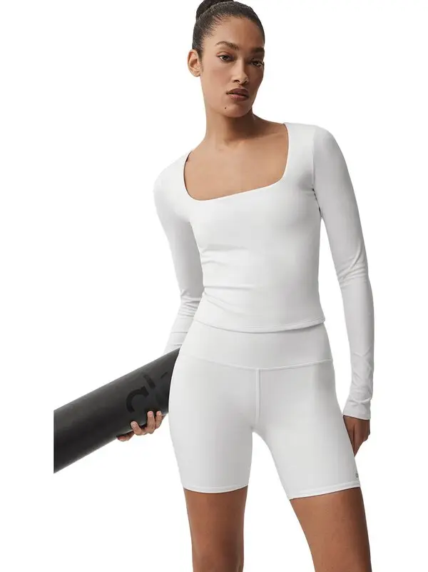 Alo Yoga Softsculpt Precision Long Sleeve Top - White