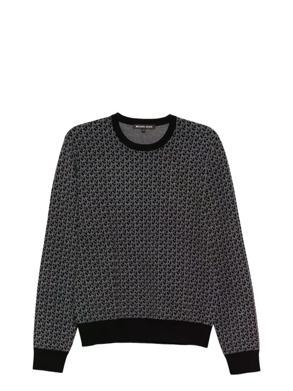 Michael Kors All-over Logo Print Crewneck Sweatshirt - Black