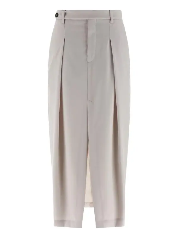 Brunello Cucinelli Sartorial Curved' Midi Skirt - White