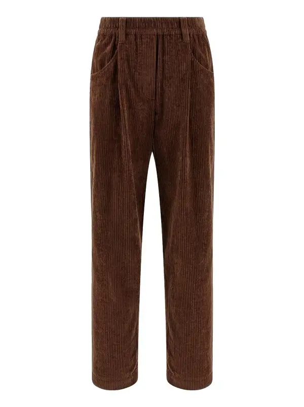 Brunello Cucinelli Baggy Corduroy Trousers - Brown