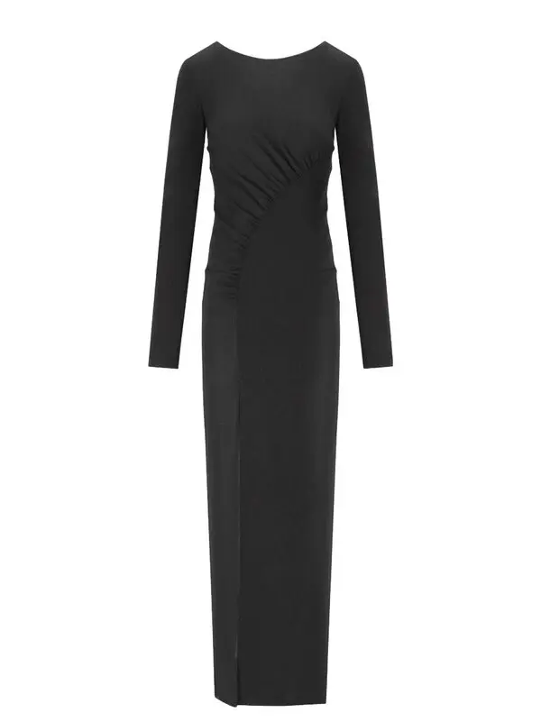 TWINSET Jersey And Georgette Long Dress - Black
