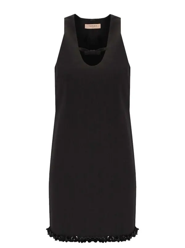 TWINSET Crepe Mini Dress - Black