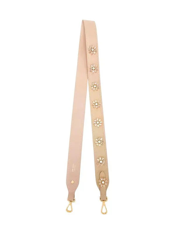 Prada Floral Embellished Strap - Neutrals