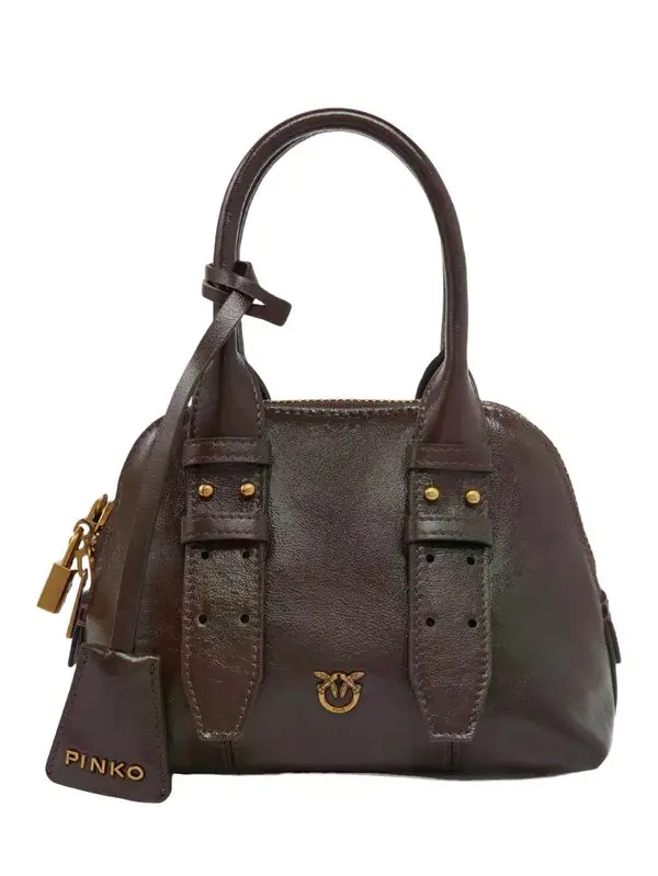 Pinko Leather Tote Bag - Brown