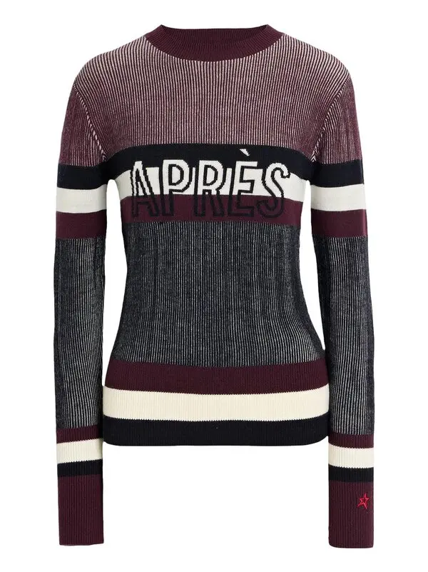 Perfect Moment Intarsia Merino Wool Sweater - Burgundy