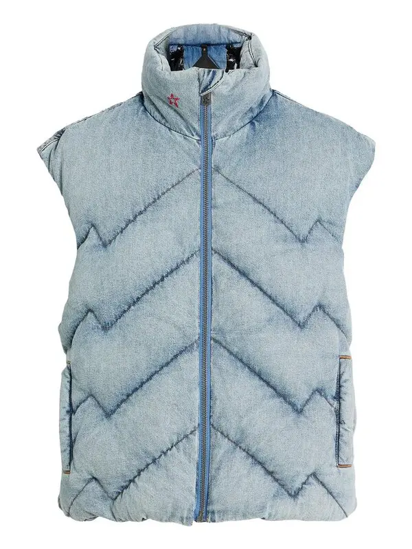 Perfect Moment Quilted Denim Vest - Light Denim