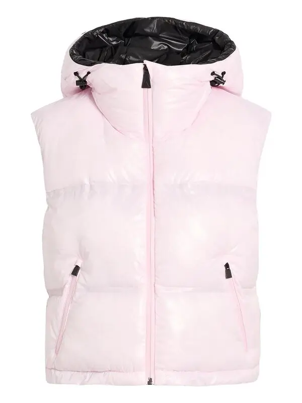 Aztech Mountain Glossed Quilted Down Vest - Pastel Pink