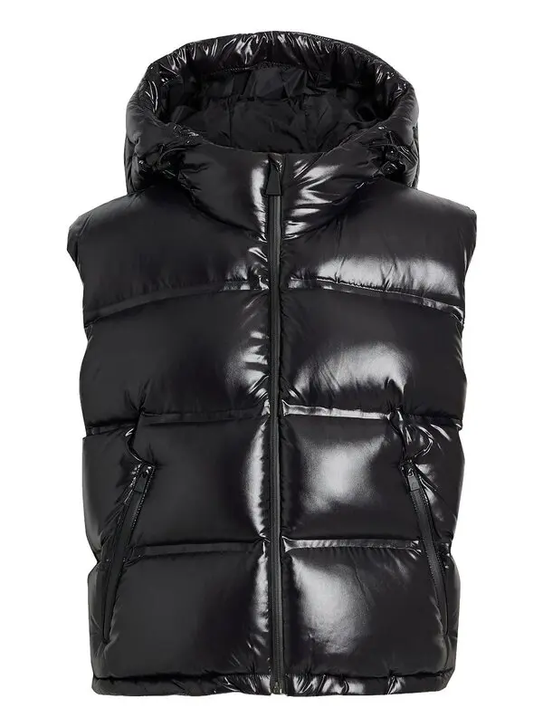 Aztech Mountain Glossed Quilted Down Vest - Black