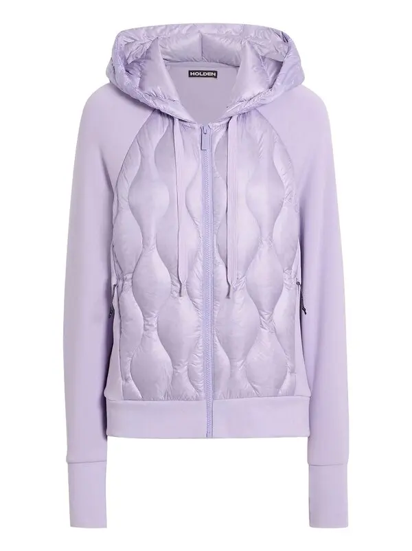 HOLDEN Fleece-paneled Quilted Shell Down Hoodie - Lavender