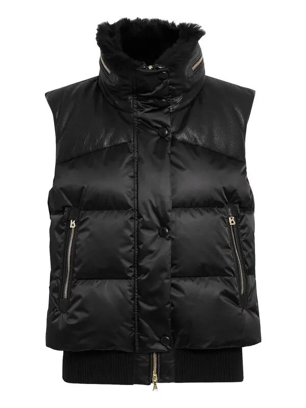 Bogner Nelli Leather-paneled Quilted Down Vest - Black