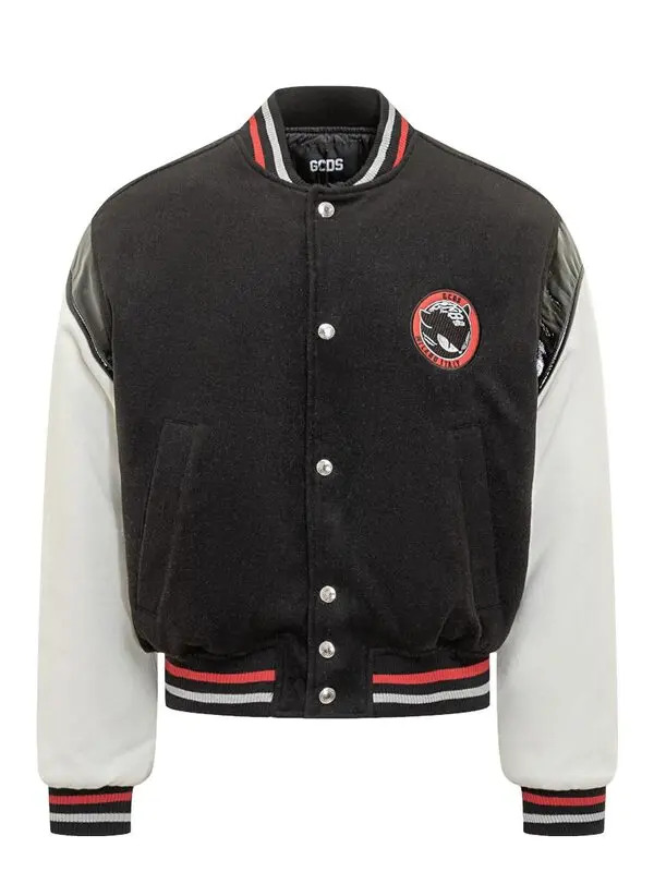 Gcds Varsity Bomber Jacket - Black