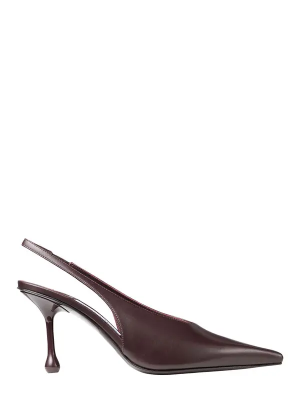 JIMMY CHOO Isa 80 Leather Slingback Pumps - Burgundy