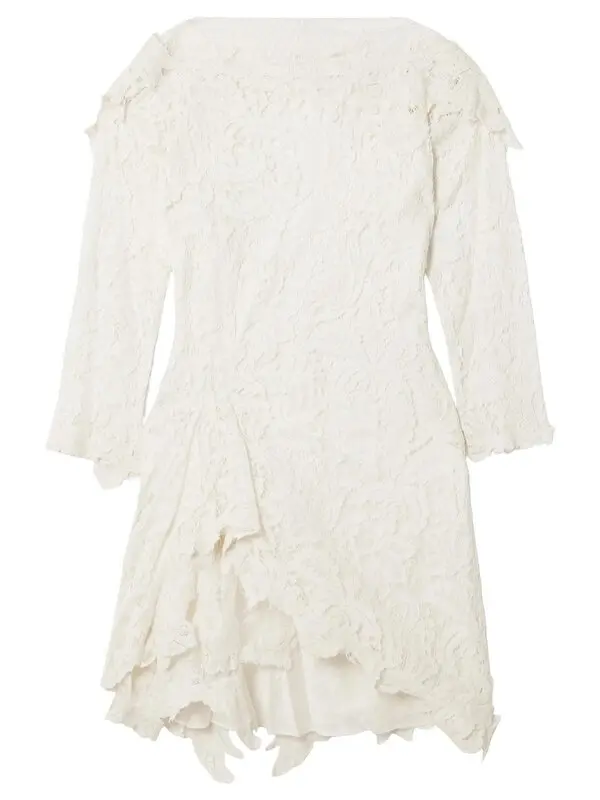 Isabel Marant Rubiana Asymmetric Paneled Draped Cotton-blend Lace Dress - White